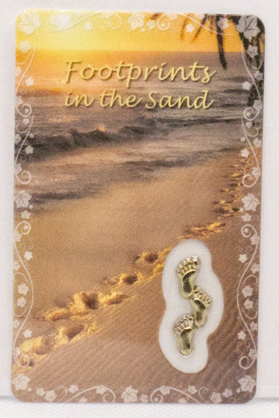 Prayer card - Footprints In The Sand | New Norcia Museum Gift Shop